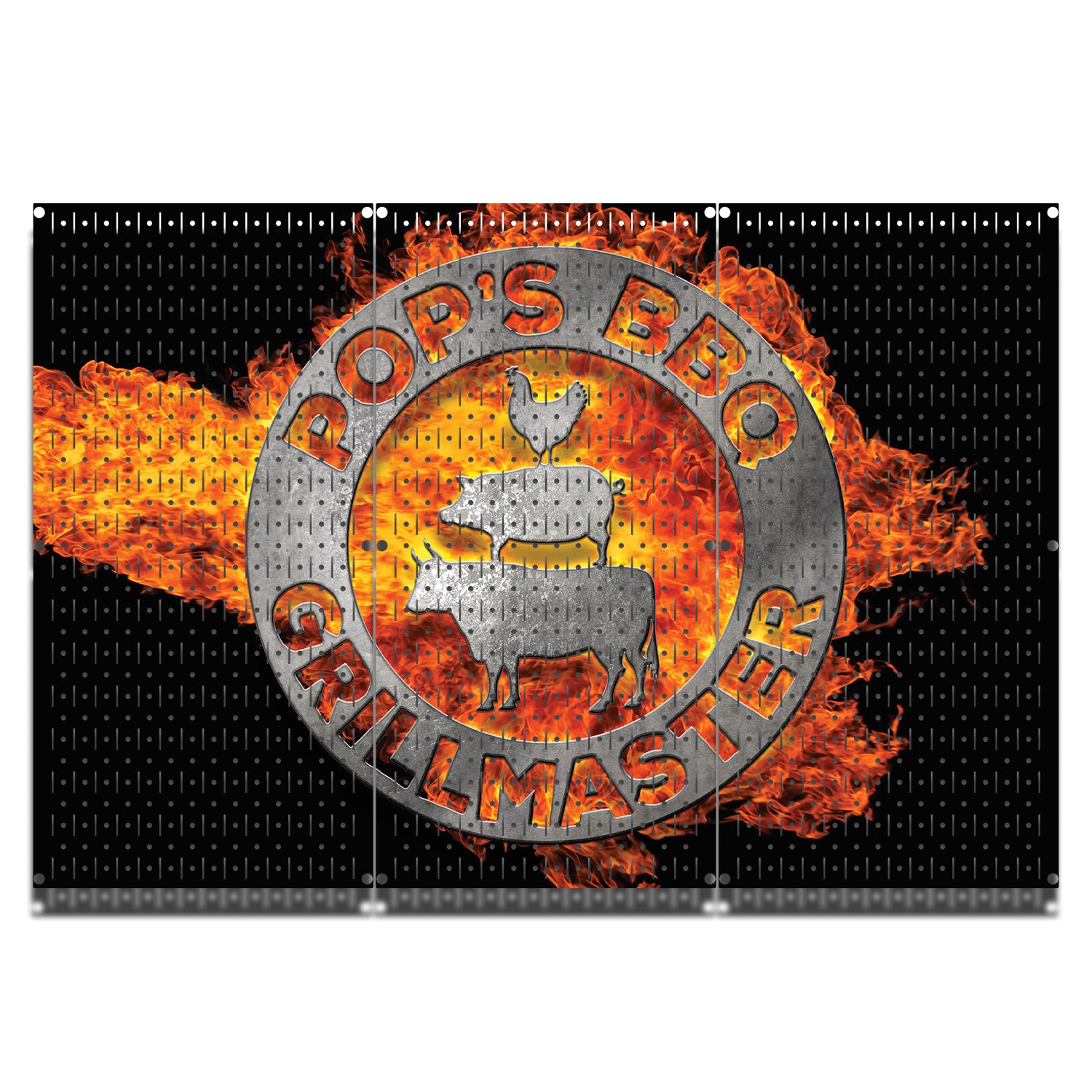 HWC13168 Pop's BBQ GrillMaster (3 Panels) | 48" x 32" (tall) | Printed ...